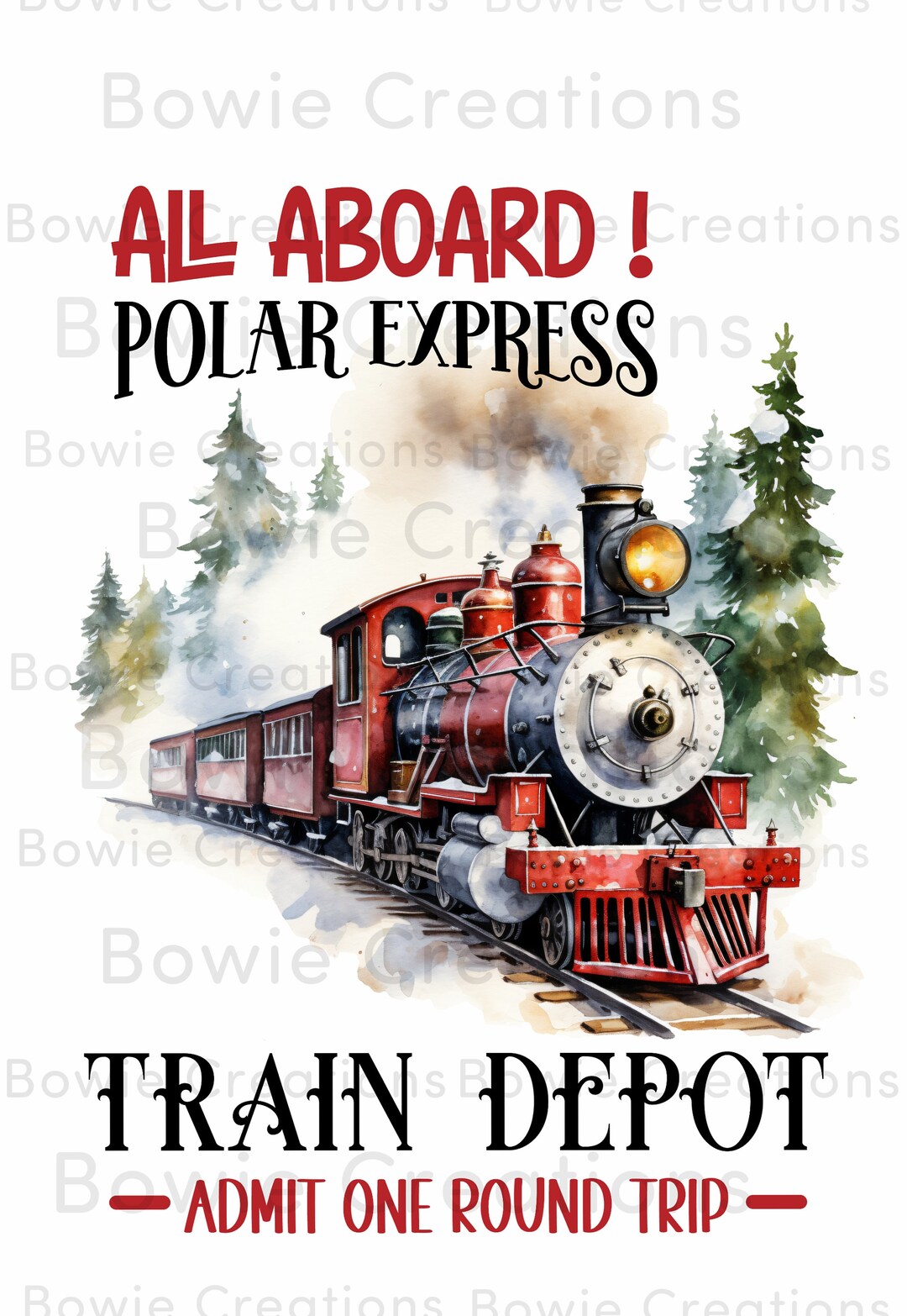 North Pole Christmas Train PNG Clipart, Red Train Express, All Aboard ...