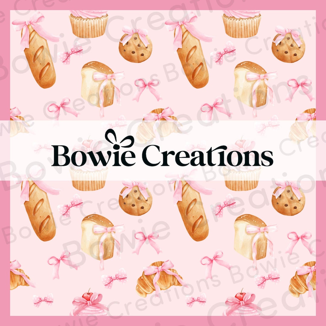 Coquette Seamless Pattern for Sublimation or Printing, Girly Pastries ...