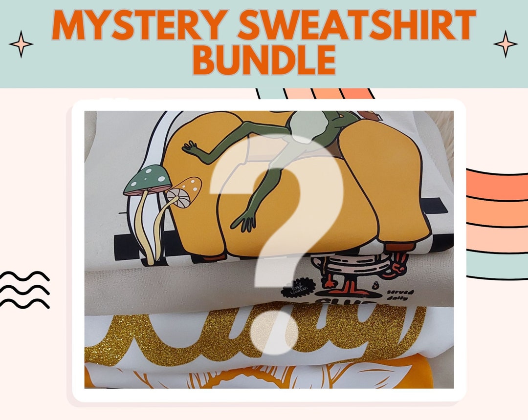Mystery Bundle Sweatshirts Surprise Box Jumper Lucky Dip Graphic Tops ...