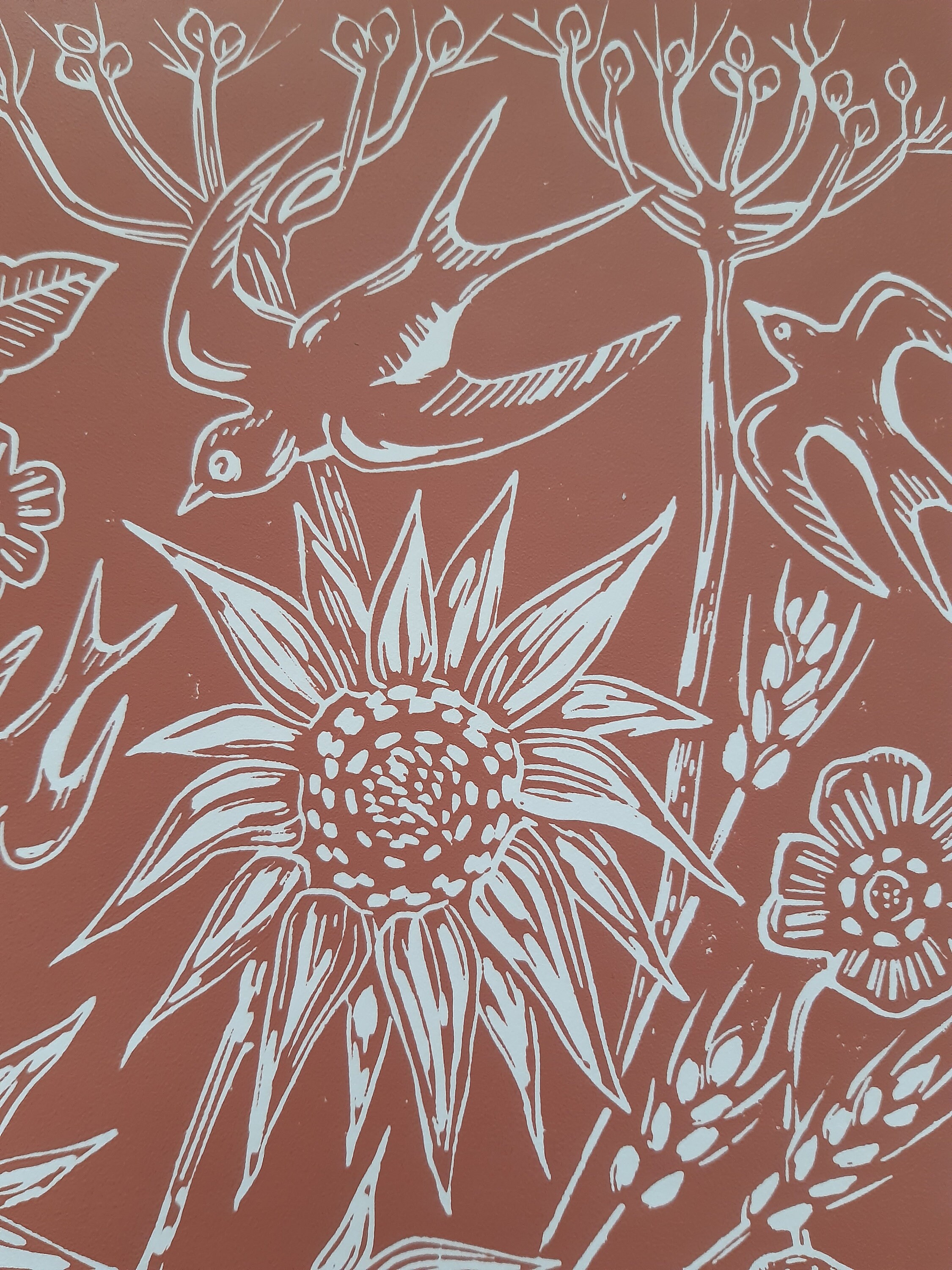 Mother Nature. Original Lino Cut Print. | Etsy