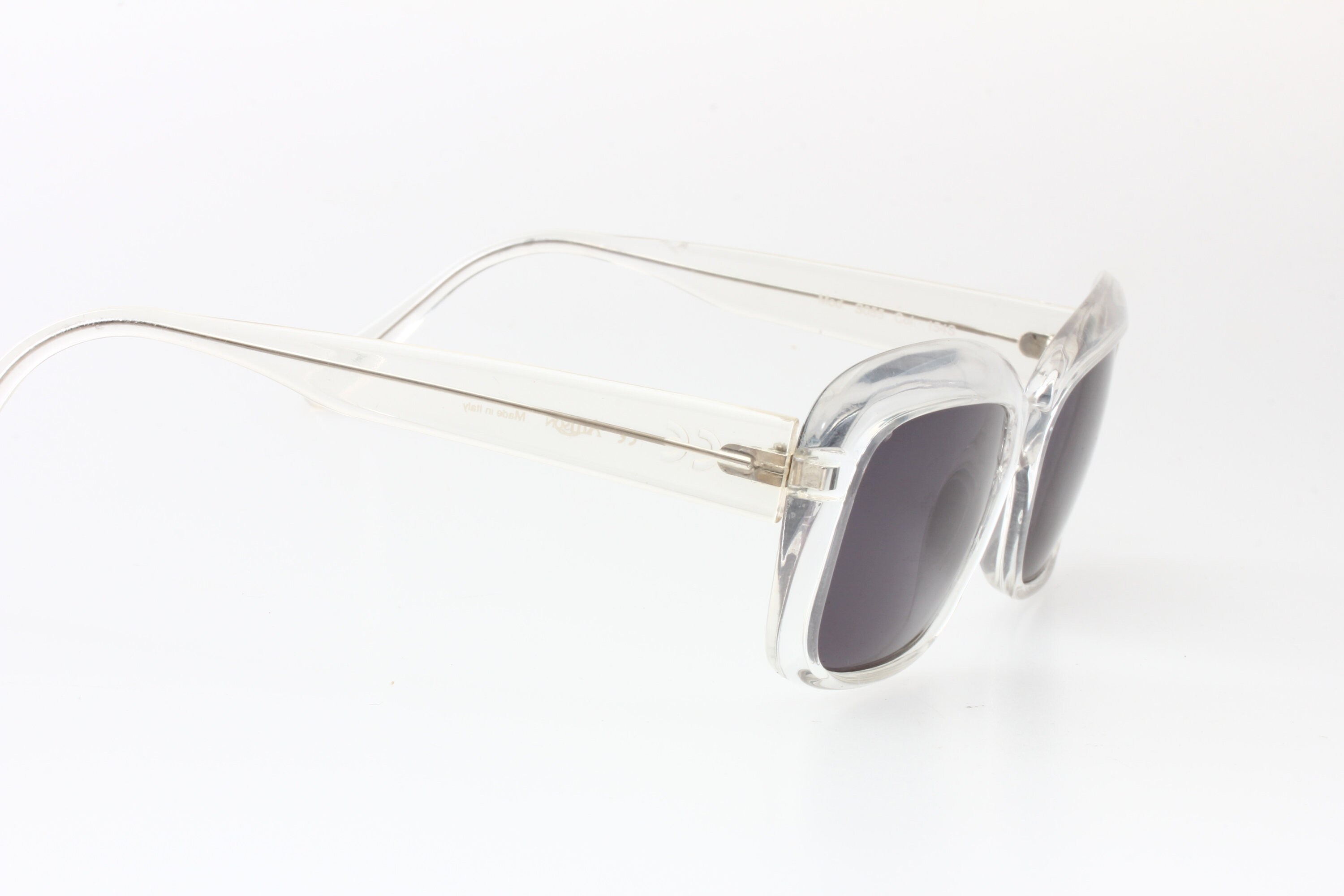 Clear Acetate Glass Effect Sunglasses. Ladies Squared. Grey - Etsy