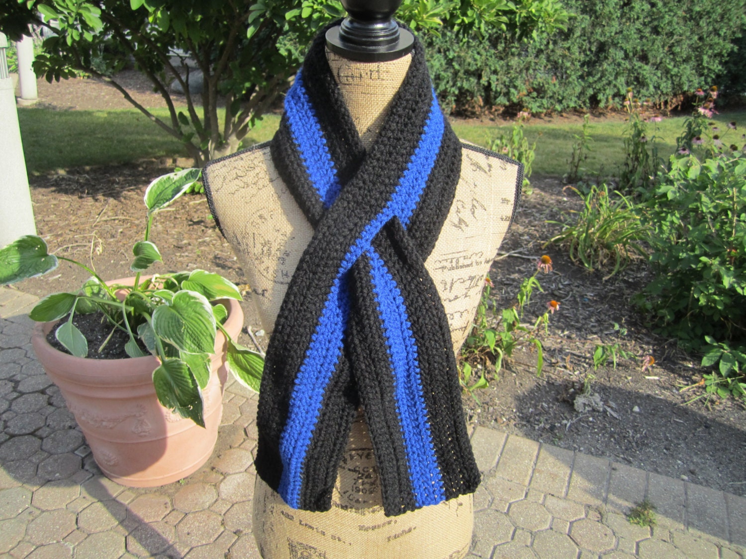 Thin Blue Line Awareness Scarf - Etsy