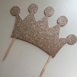 Gold Glitter Princess Crown Cake Topper With Custom Age - Etsy