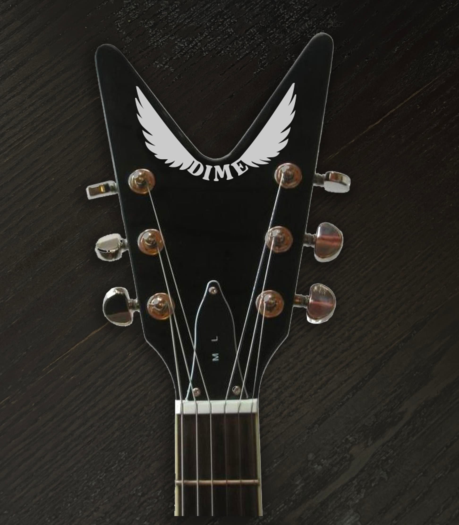 Dimebag Wings ML Guitar Vinyl Decal Headstock Logo 4 Diy Guitar Kit ...