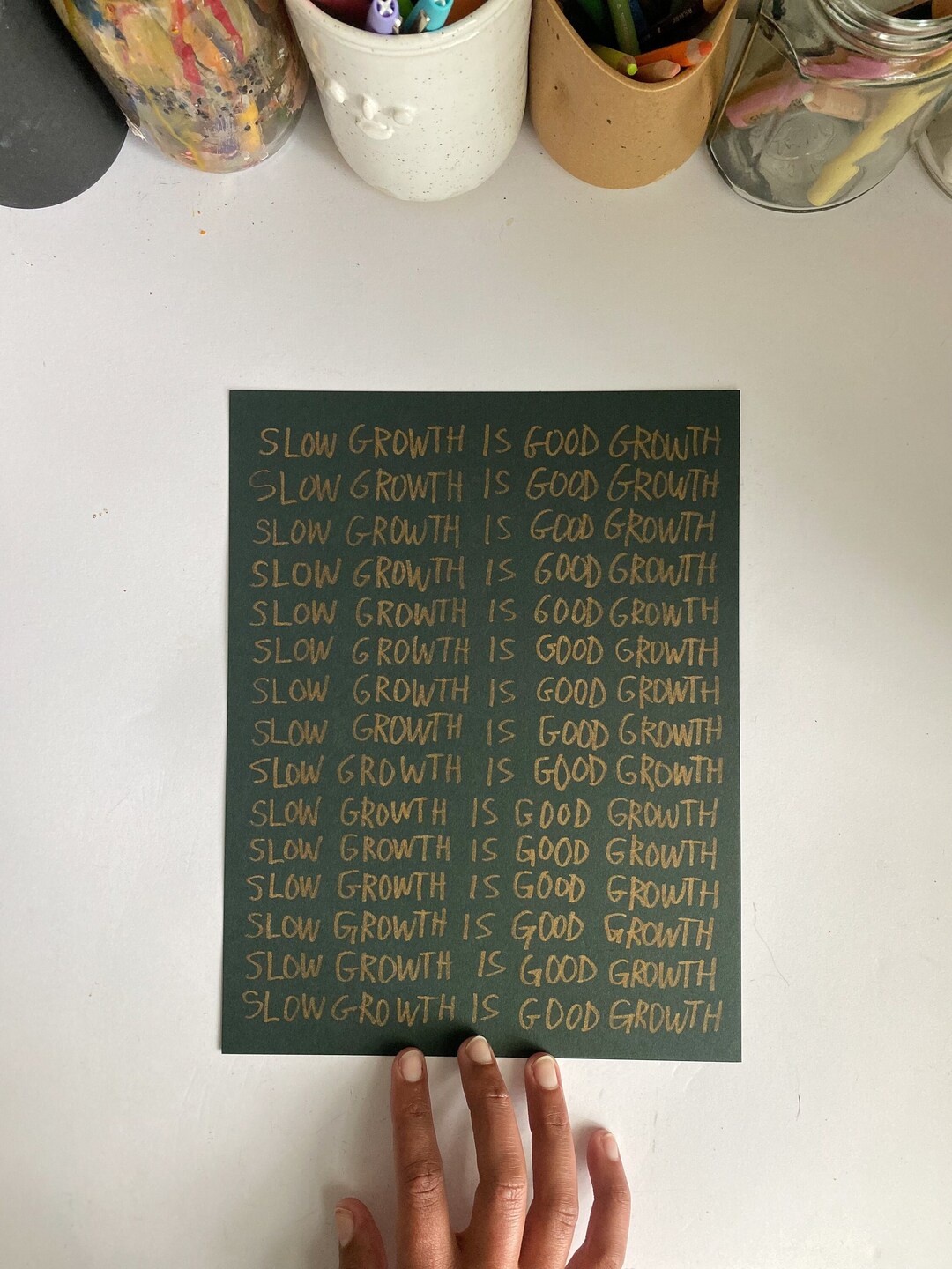 Slow Growth is Good Growth - Repetition Reminder Risograph Print Gold 8 ...