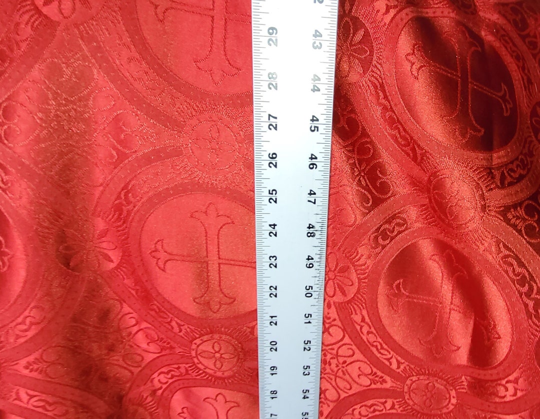 Red Metallic Church Brocade Fabric - by the Yard - Etsy
