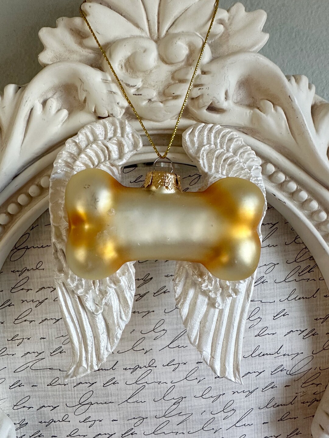 Dog Bone Angel Christmas Personalized Ornament Dog Bone With Angel ...