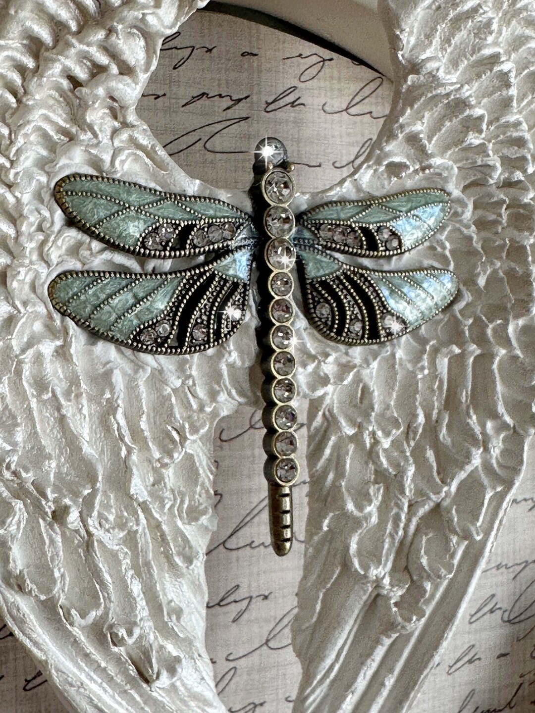 Dragonfly Angel Wings Wall Decor Hand Sculpted Angel Wings Precious ...