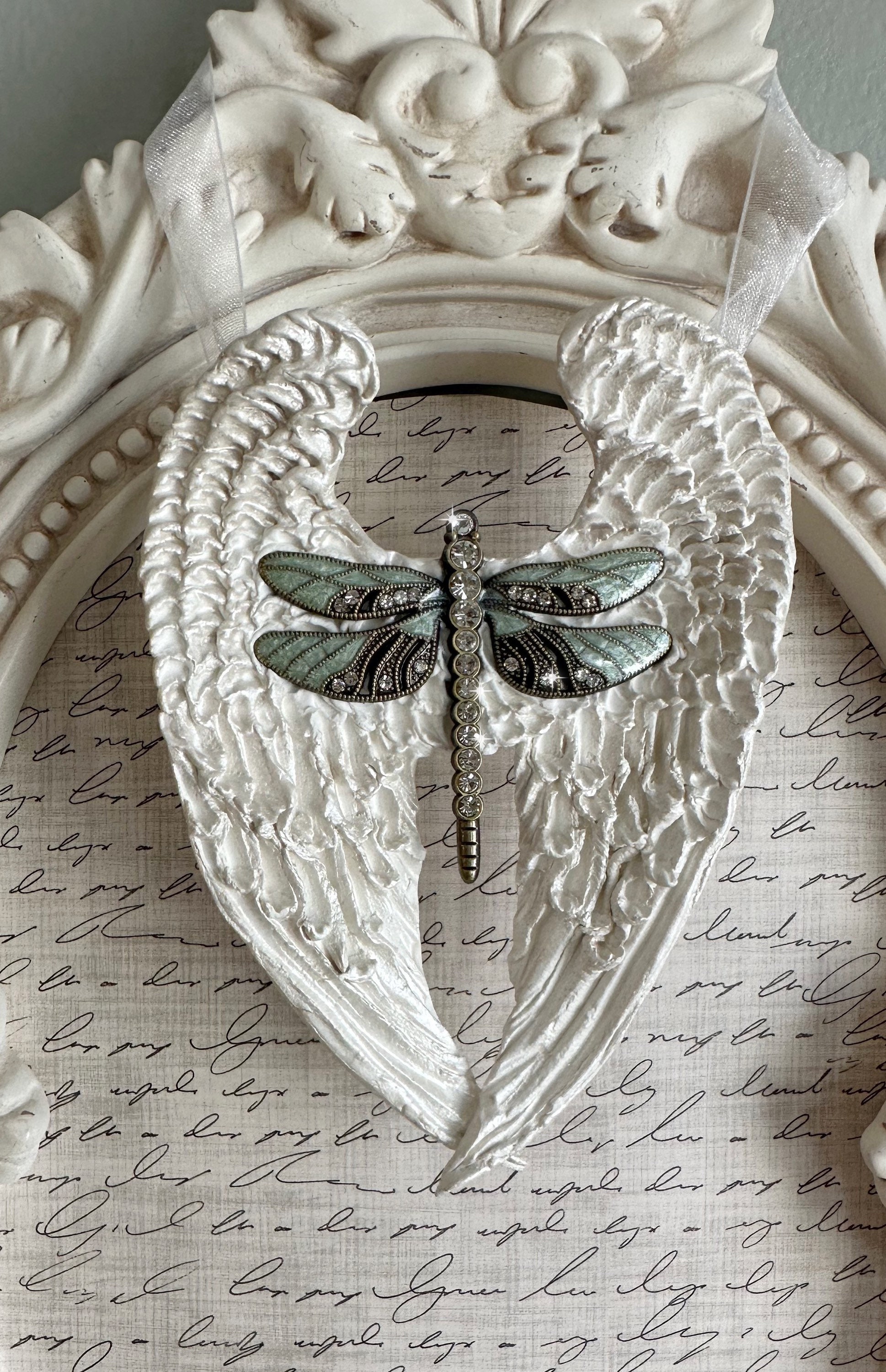 Dragonfly Angel Wings Wall Decor Hand Sculpted Angel Wings Precious ...