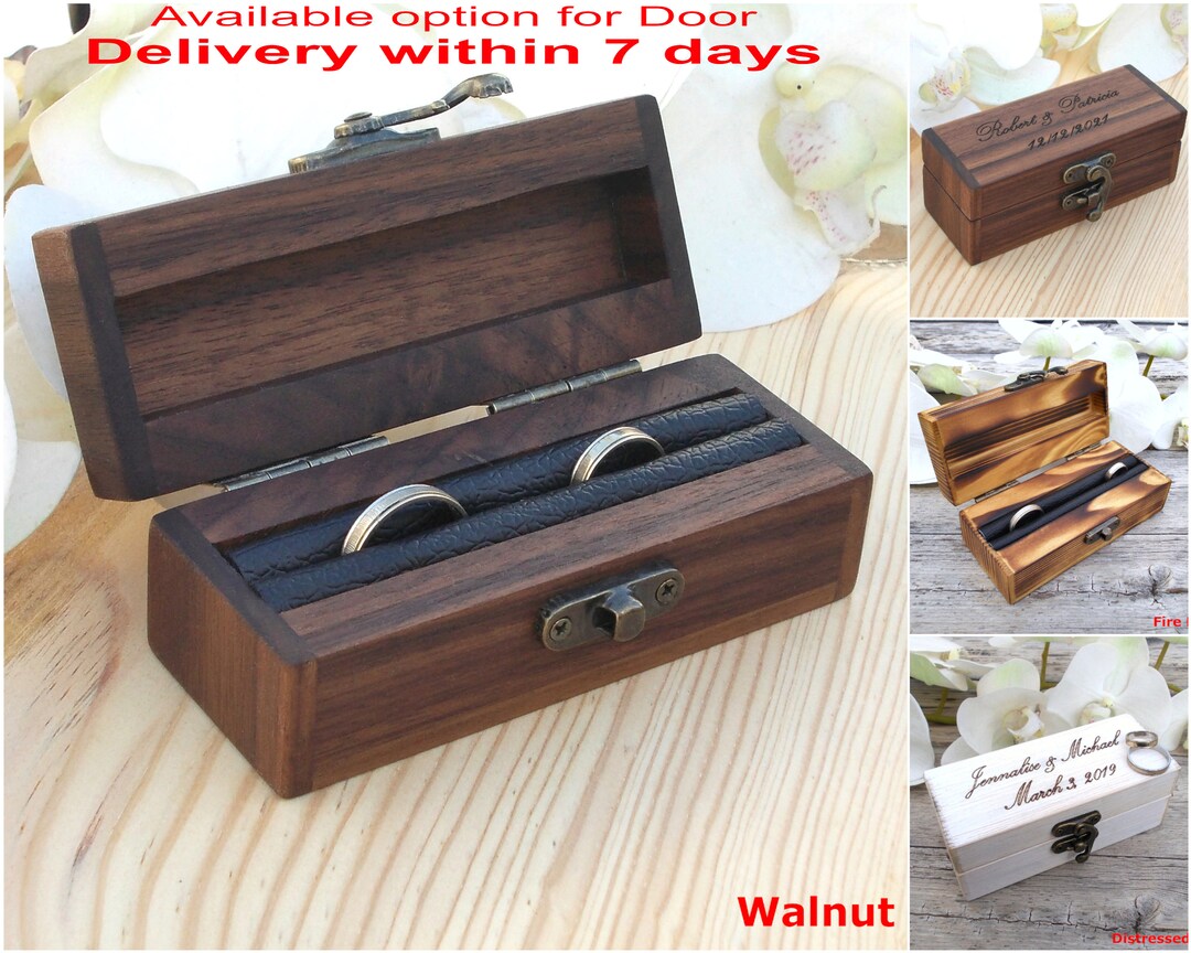 Rustic Ring Bearer Box Reclaimed Wood Ring Box Wood Ring Box - Etsy