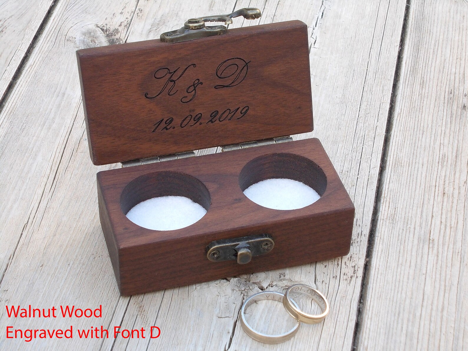 WALNUT Rustic Ring Bearer Box Wood Ring Box Wood Ring Box - Etsy