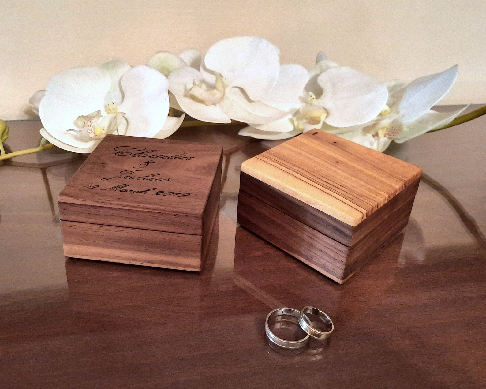 WALNUT Ring Bearer Box Ring Box Wedding Engagement Ring Box - Etsy
