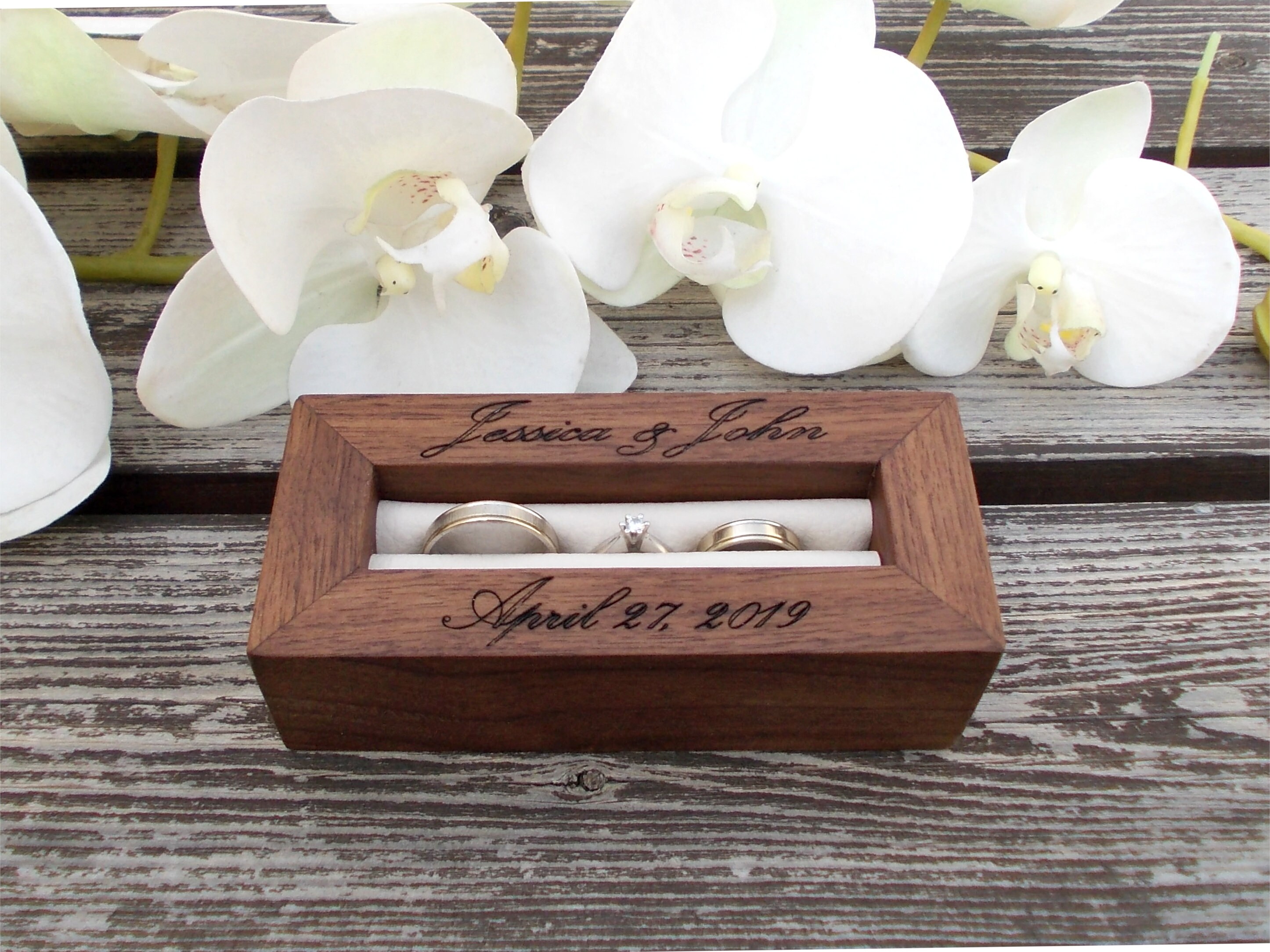 Rustic Ring Bearer Box Reclaimed Wood Ring Box Wood Ring Box | Etsy