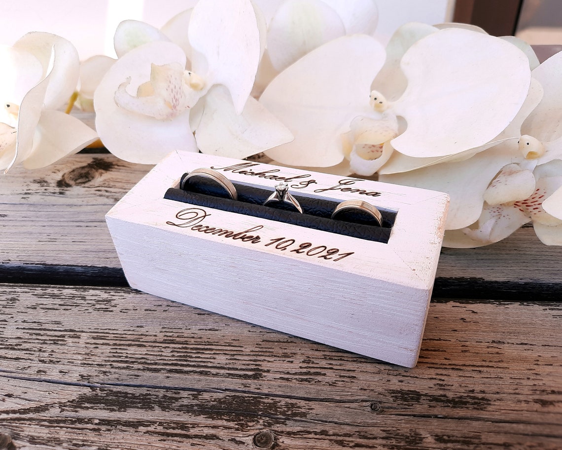 Rustic ring bearer box reclaimed wood ring box wood ring box | Etsy