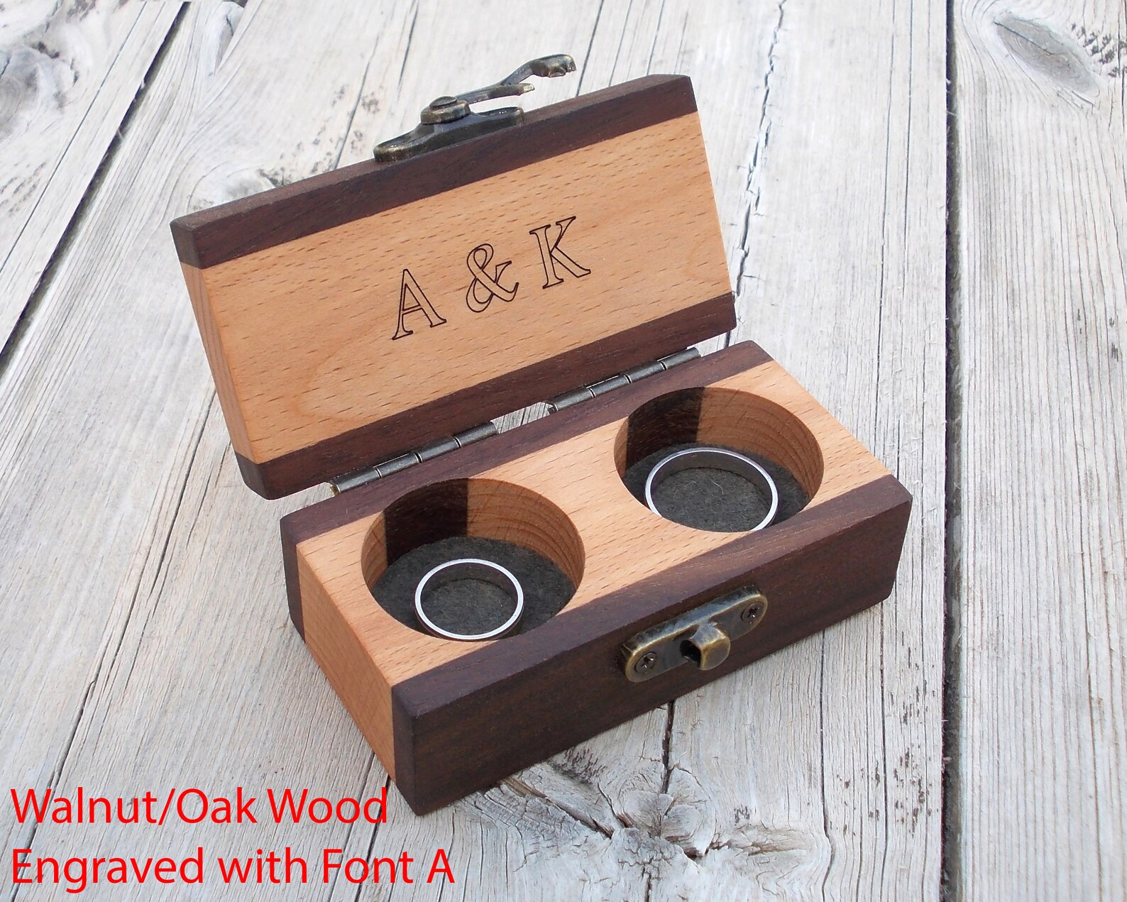 WALNUT Rustic Ring Bearer Box Wood Ring Box Wood Ring Box - Etsy