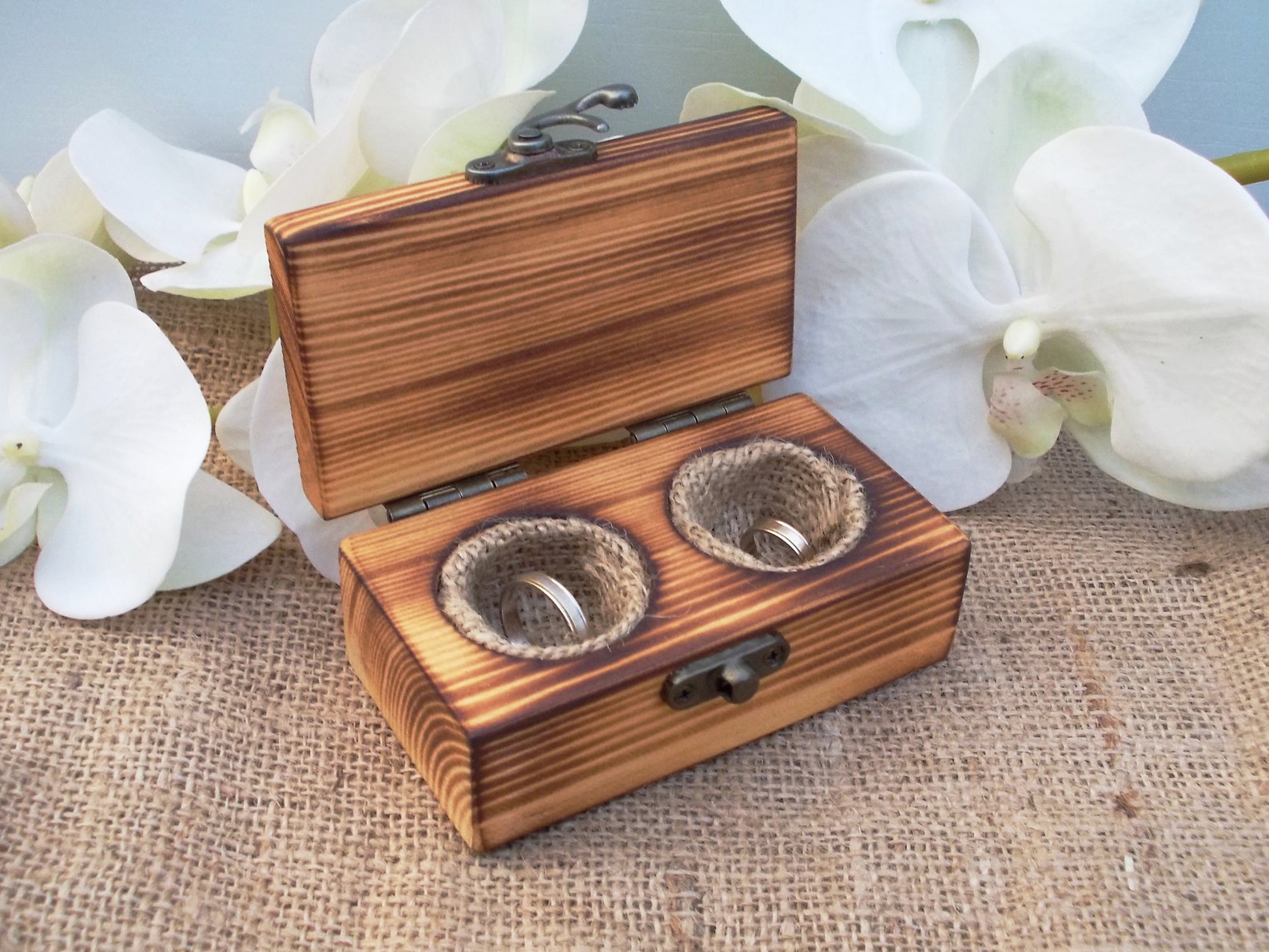 Rustic Ring Bearer Box Reclaimed Wood Ring Box Wood Ring Box | Etsy