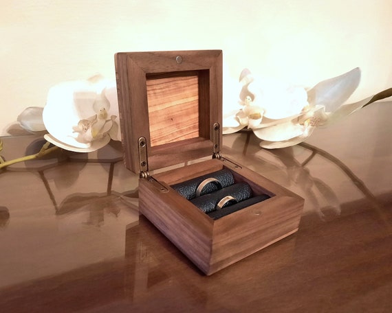 WALNUT Ring Bearer Box Ring Box Wedding Engagement Ring Box - Etsy