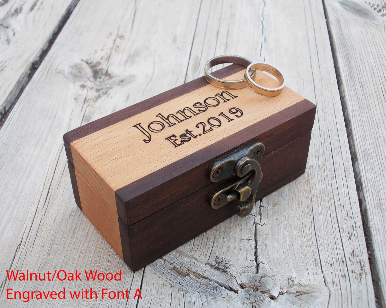 WALNUT Rustic Ring Bearer Box Wood Ring Box Wood Ring Box - Etsy
