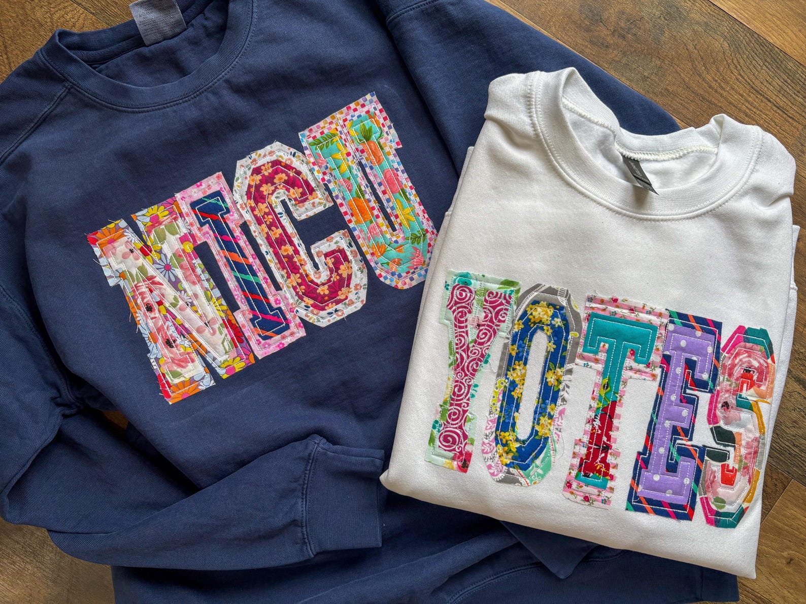 Funky Raggy Appliqued Sweatshirt- School Spirit- Fun Colors - Etsy