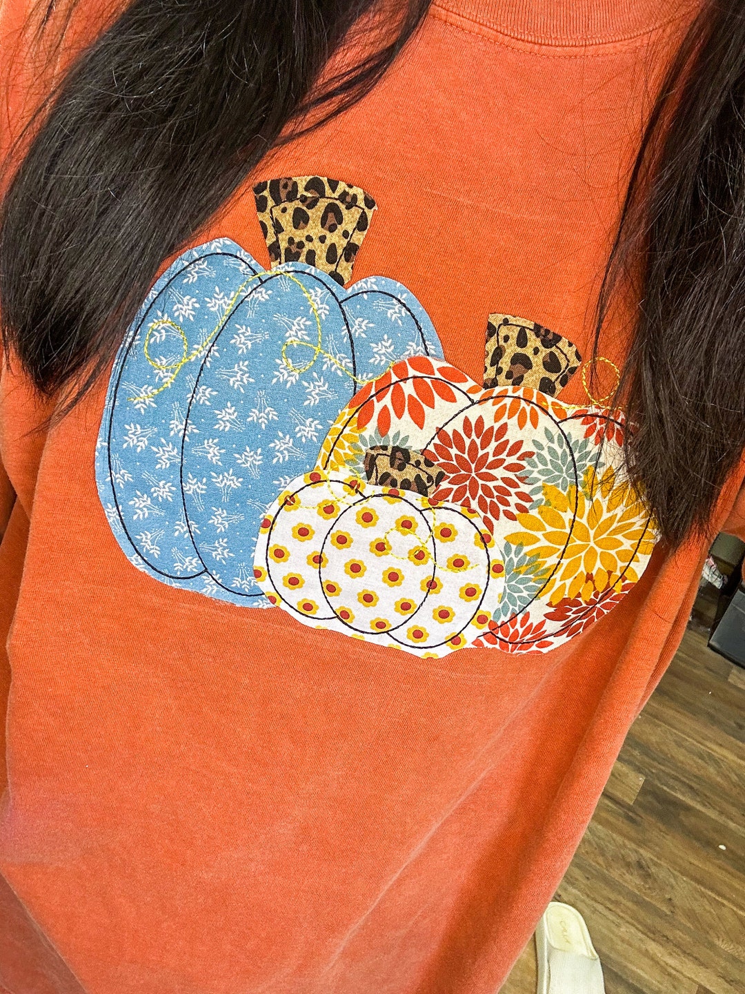 NEW Rust Pumpkin Trio Applique Tees - Etsy