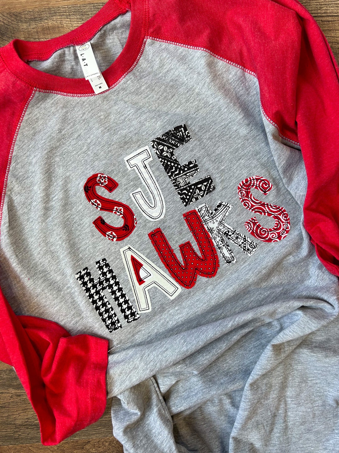 Custom- School Team- Spirit Appliqued Raglan, Unisex Fit - Etsy