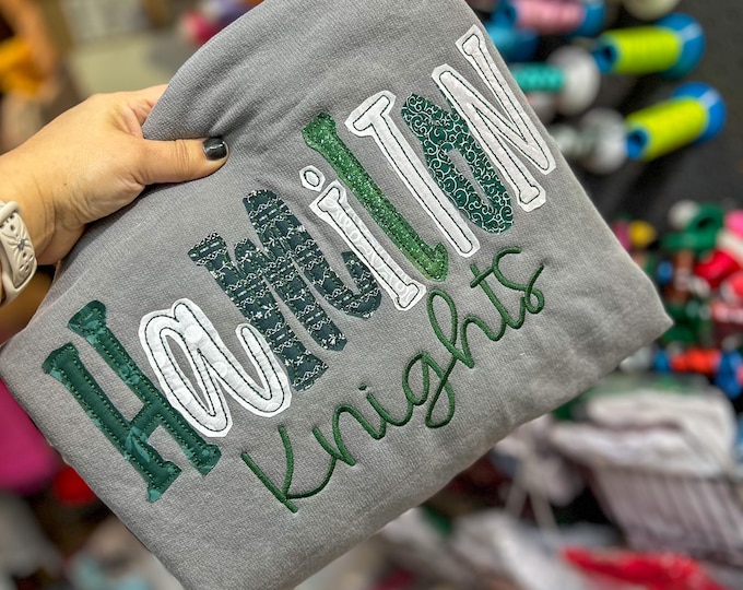 New Fun Appliquéd Mascot/town Sweatshirt Completely Customizable - Etsy