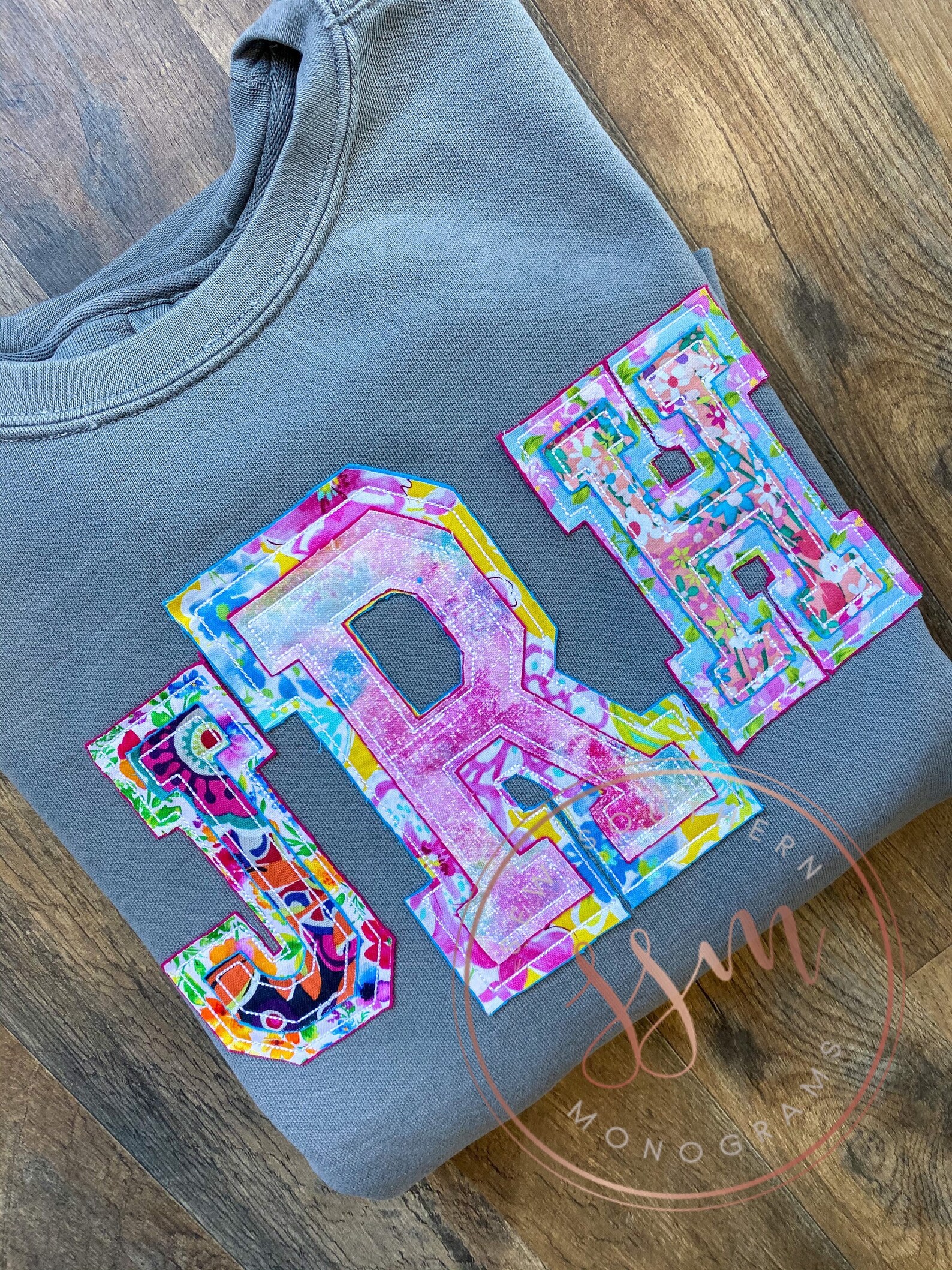 Funky raggy appliqued sweatshirt school spirit | Etsy