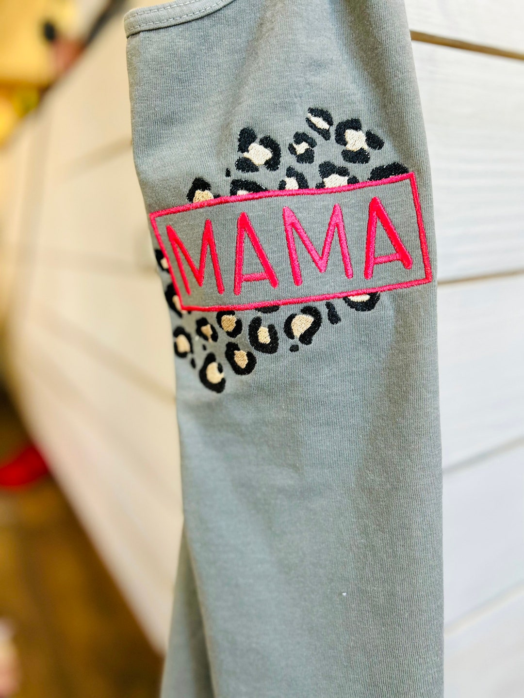 Cheetah Frame Monogrammed Mama-comfort Colors Tank OR Tee - Etsy
