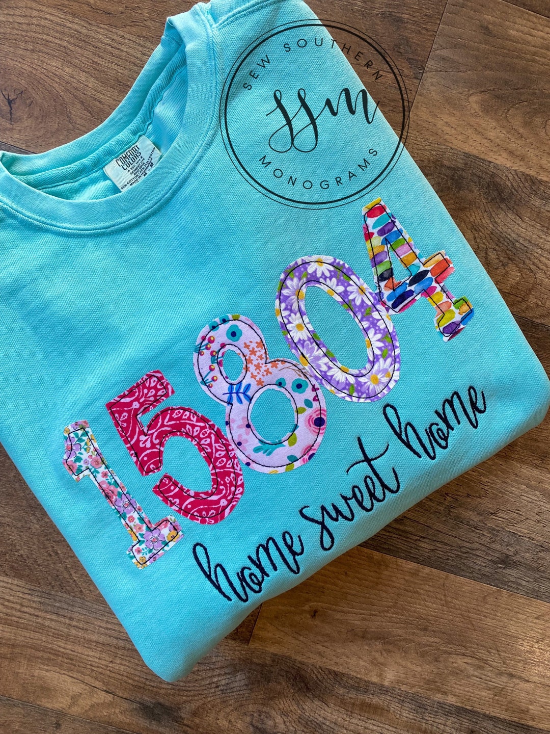 Zip Code OR Area Code Appliqued Sweatshirt - Sizing Unisex - Home Sweet ...