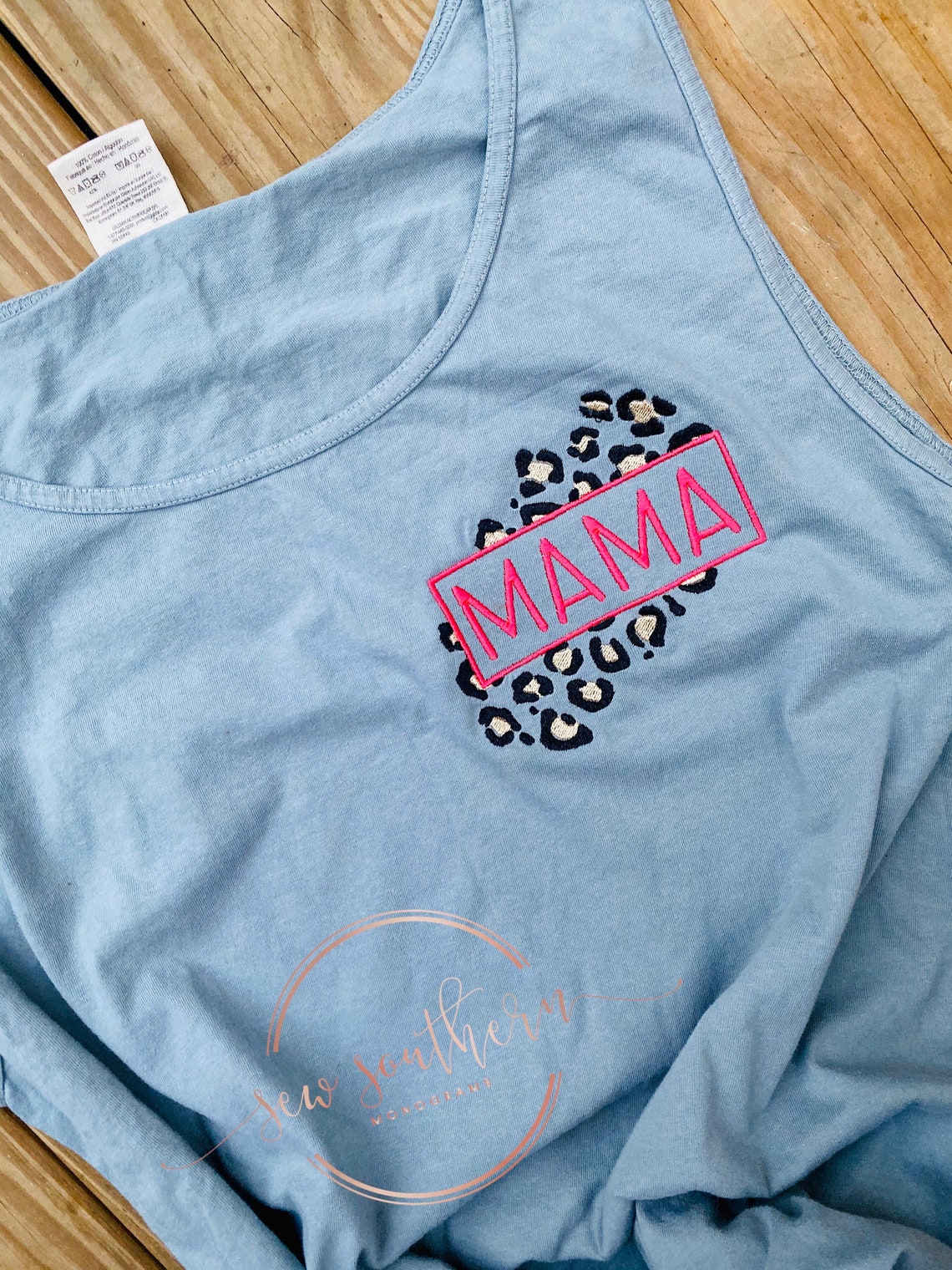 Cheetah Frame Monogrammed Mama-comfort Colors Tank OR Tee - Etsy