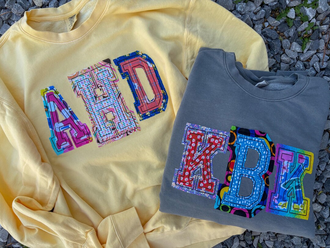 Funky Raggy Appliqued Sweatshirt- School Spirit - Etsy