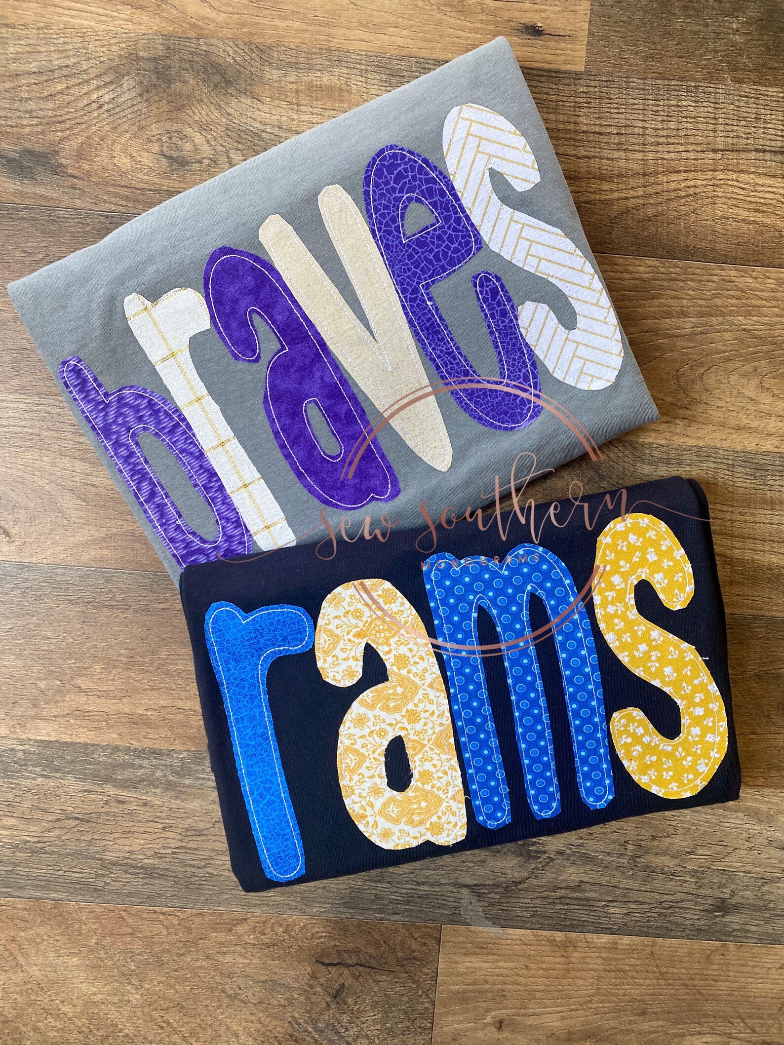 Custom School Spirit Tees Applique Monogram | Etsy