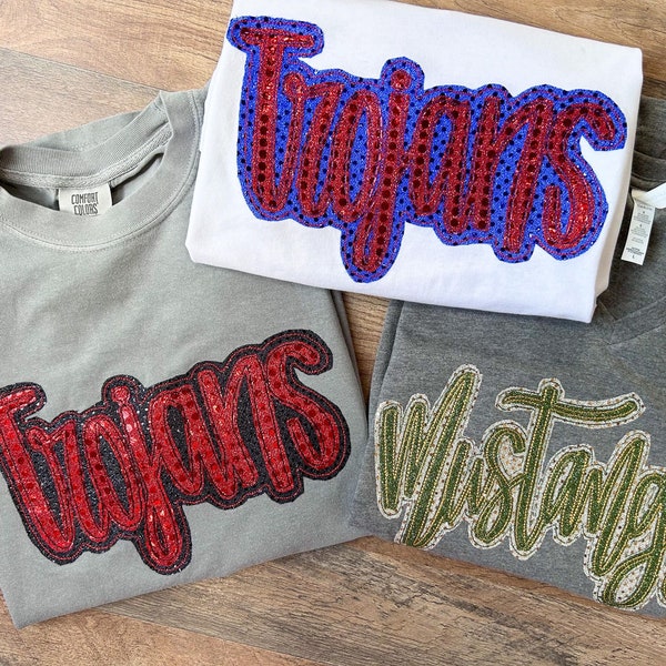 Football Sequin Applique Shirts - Etsy