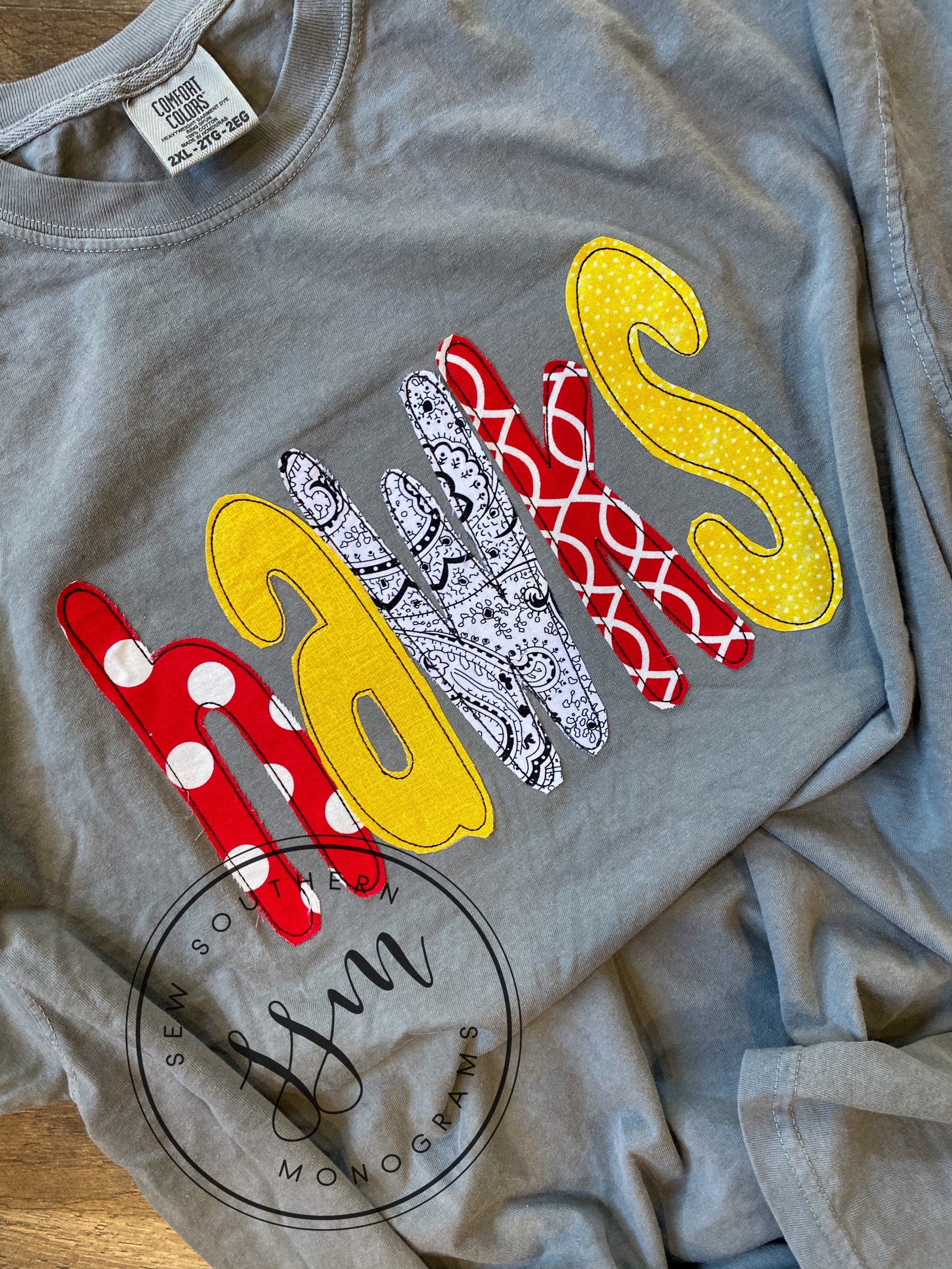 Custom School Spirit Tees Applique Monogram | Etsy