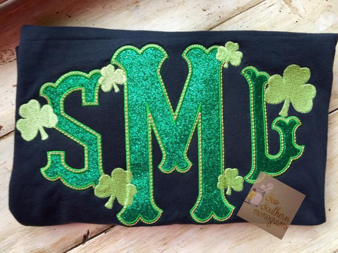 Shamrock, Monogram, Applique Initials- St Patty’s Day Theme - Etsy