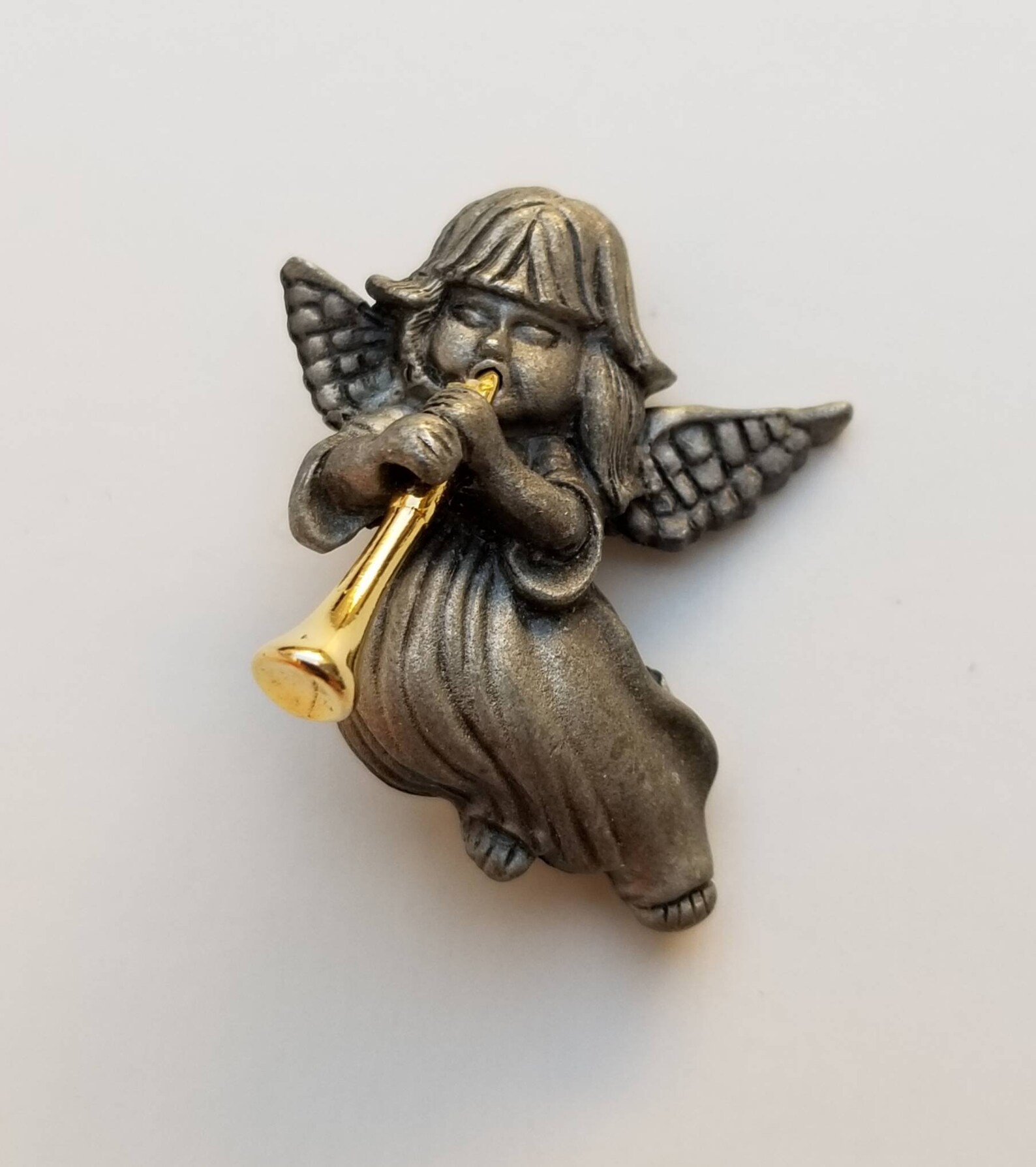Vintage Signed Dana Angel With Gold Trumpet Brooch Signed - Etsy