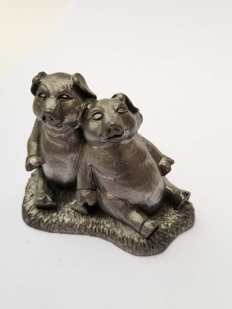 Michael Ricker Pewter friendship Gift of Love Pigs Figurine, Michael ...
