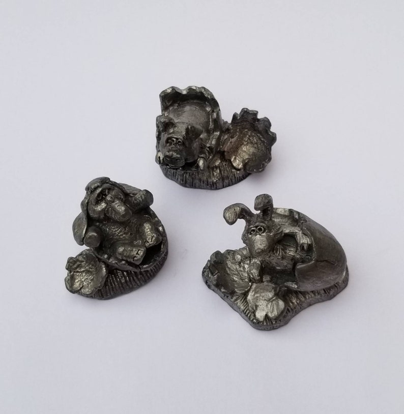 Michael Ricker Pewter Set of Figurines Hatching From Egg Figurine ...