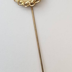 Vintage Crochet Flower Lapel Stick Pin Brooch, Vintage Gold Tone ...