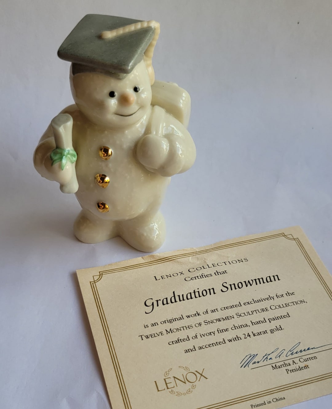 Lenox Collection June Graduation Twelve Months of Snowmen With 24K Gold ...