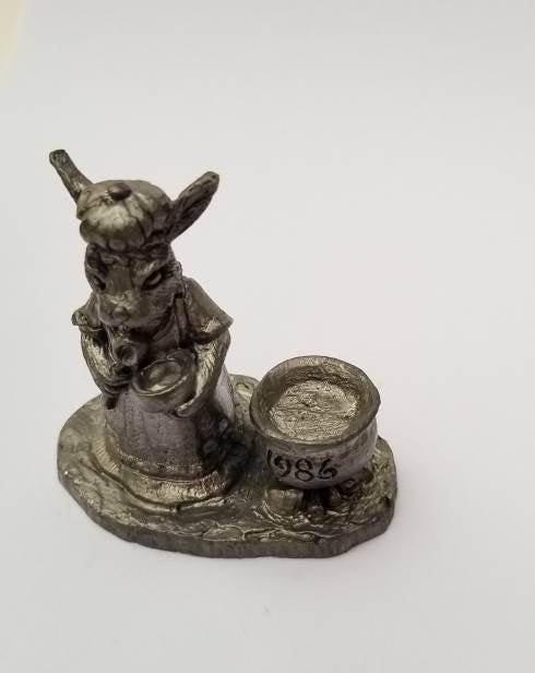 Michael Ricker Pewter Mary Gretchen Rabbit With Cooking Pot Figurine ...