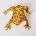 Vintage Gold Tone Frog Brooch With swarovski Crystal, Gold Frog Pin - Etsy