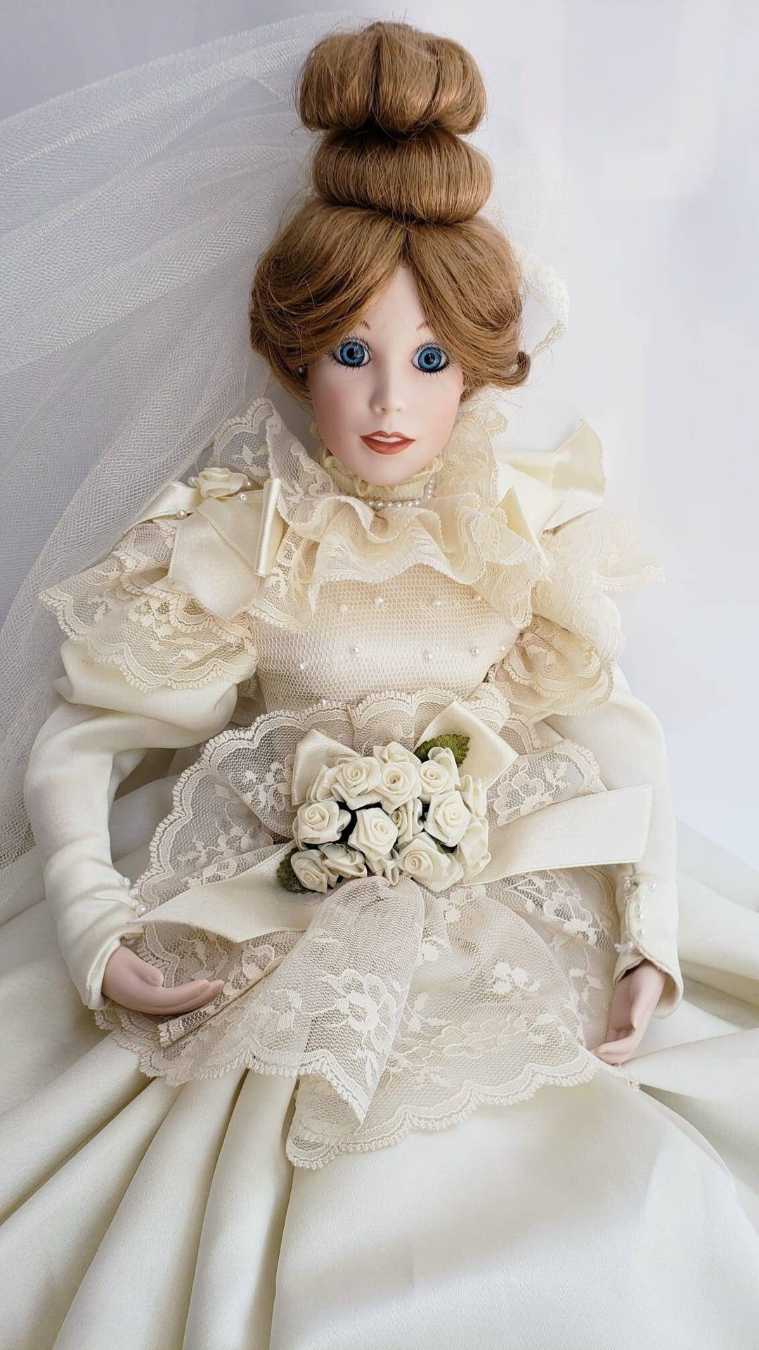 Tall Porcelain Doll, A PORTRAIT of INNOCENCE Porcelain Bride Doll, the ...