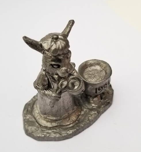 Michael Ricker Pewter Mary Gretchen Rabbit With Cooking Pot Figurine ...