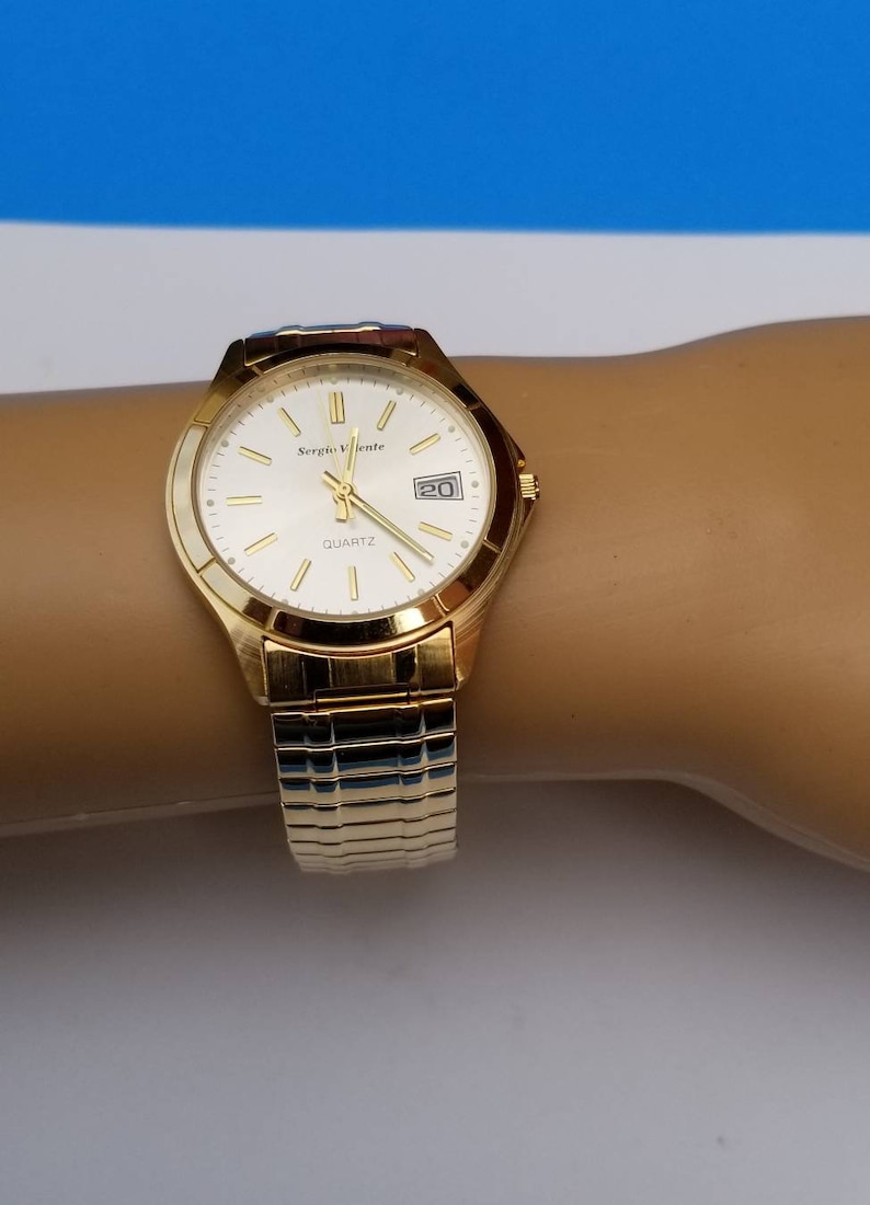 Authentic Unisex Sergio Valente Quartz Watch Gold Plated, Like NEW ...