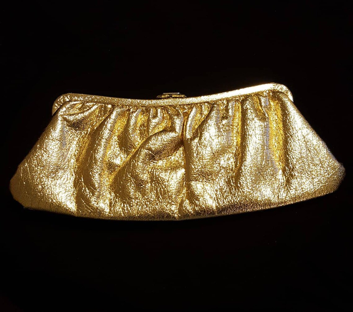 GOLD EVENING PURSE, Vintage Metallic Gold Party Purse, vintage Gold ...