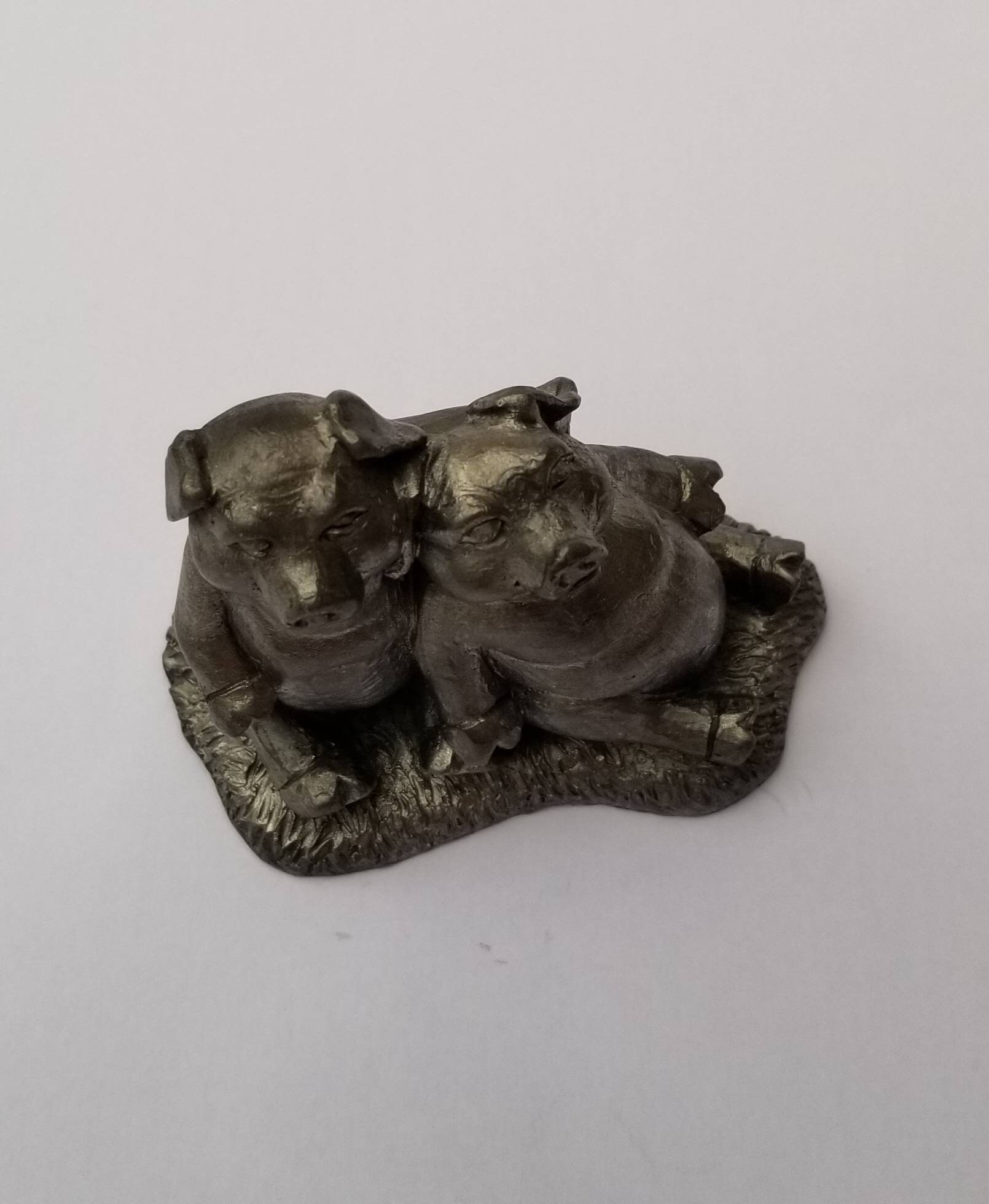 Michael Ricker Pewter friendship Gift of Love Pigs Figurine, Michael ...