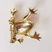 Vintage Gold Tone Frog Brooch Withswarovski Crystal Gold - Etsy