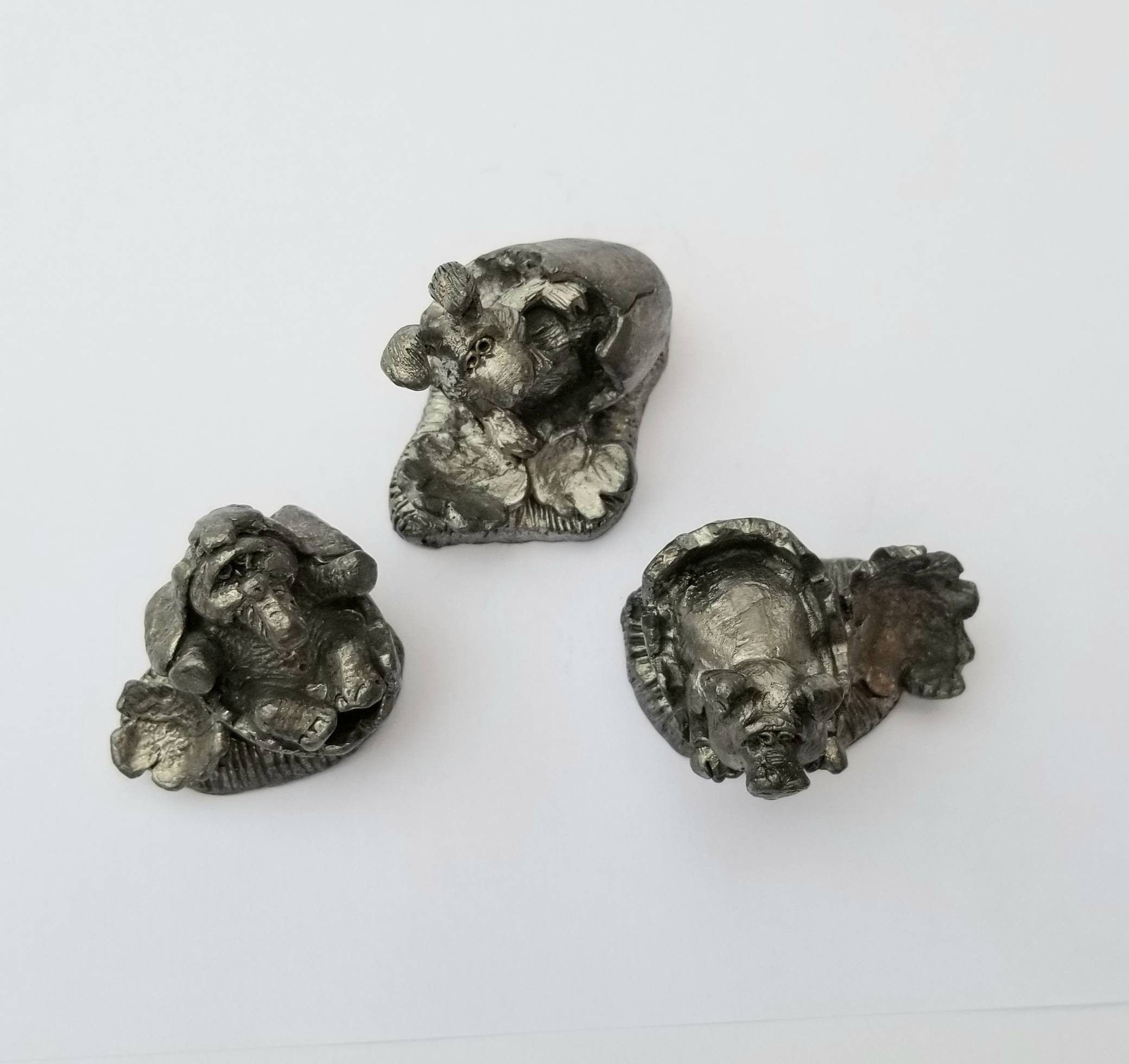 Michael Ricker Pewter Set of Figurines Hatching From Egg Figurine ...