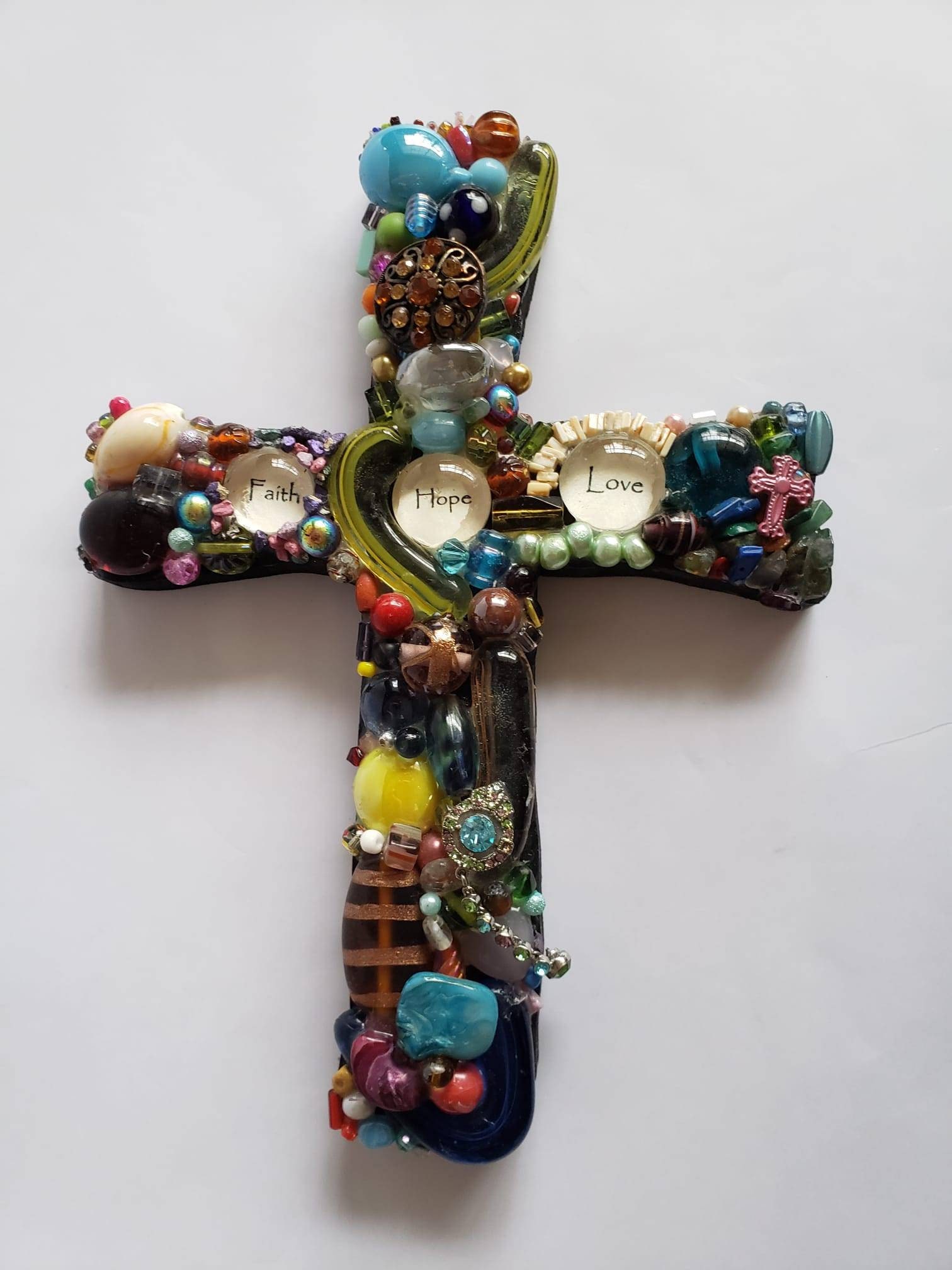 Wall Wooden Cross, Wall Embellished Cross, Decorative Wall Cross ...